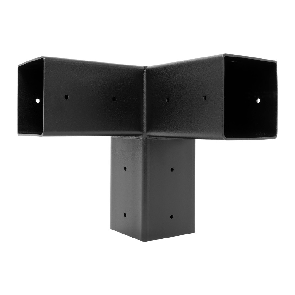 8PCS Black Pergola Bracket Pergola Corner Bracket Post Base 4" x 4 ...