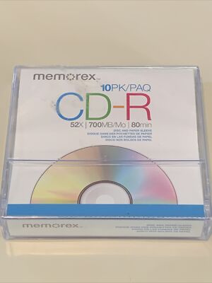 Memorex 10 pack CD-R 52X 700MB80 min. | eBay
