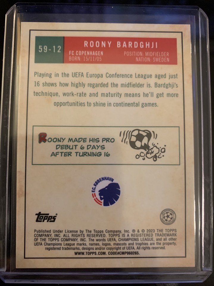 2022-23 Topps Chrome UCC Roony Bardghji Orange Lava Rookie RC # 59-12 ...