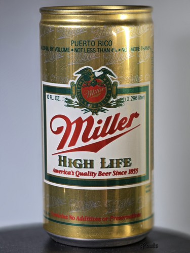 10oz 4-6% MILLER HIGH LIFE BEER CAN MILWAUKEE WISCONSIN USA PUERTO RICO ...