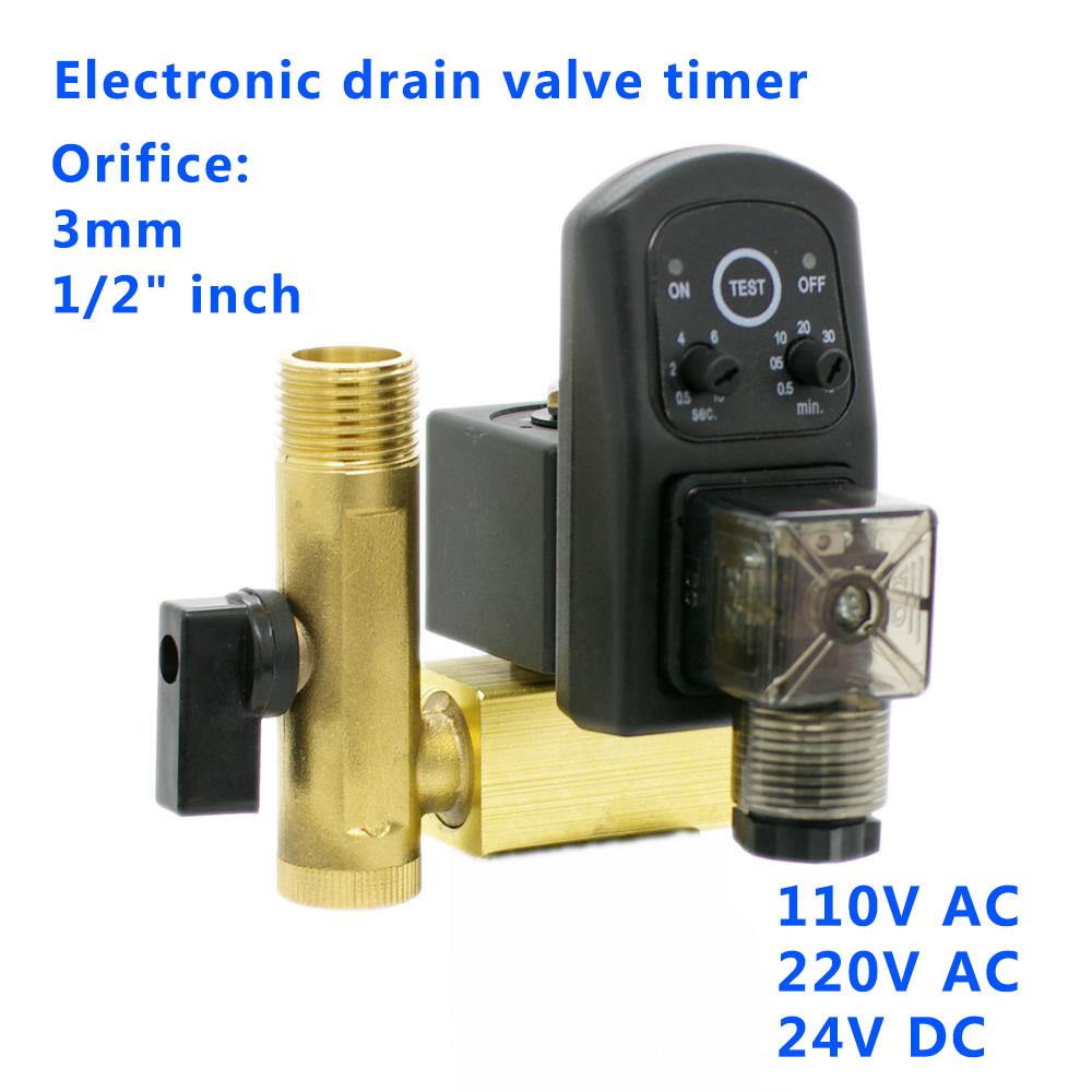 1/2“ Electric Drain Timer Valve 2 way water valve air compressor ...