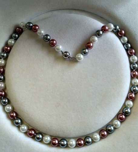 Long 22" 25" 36" 50" 8mm Multicolor Akoya Shell Pearl Necklace+Earring ...