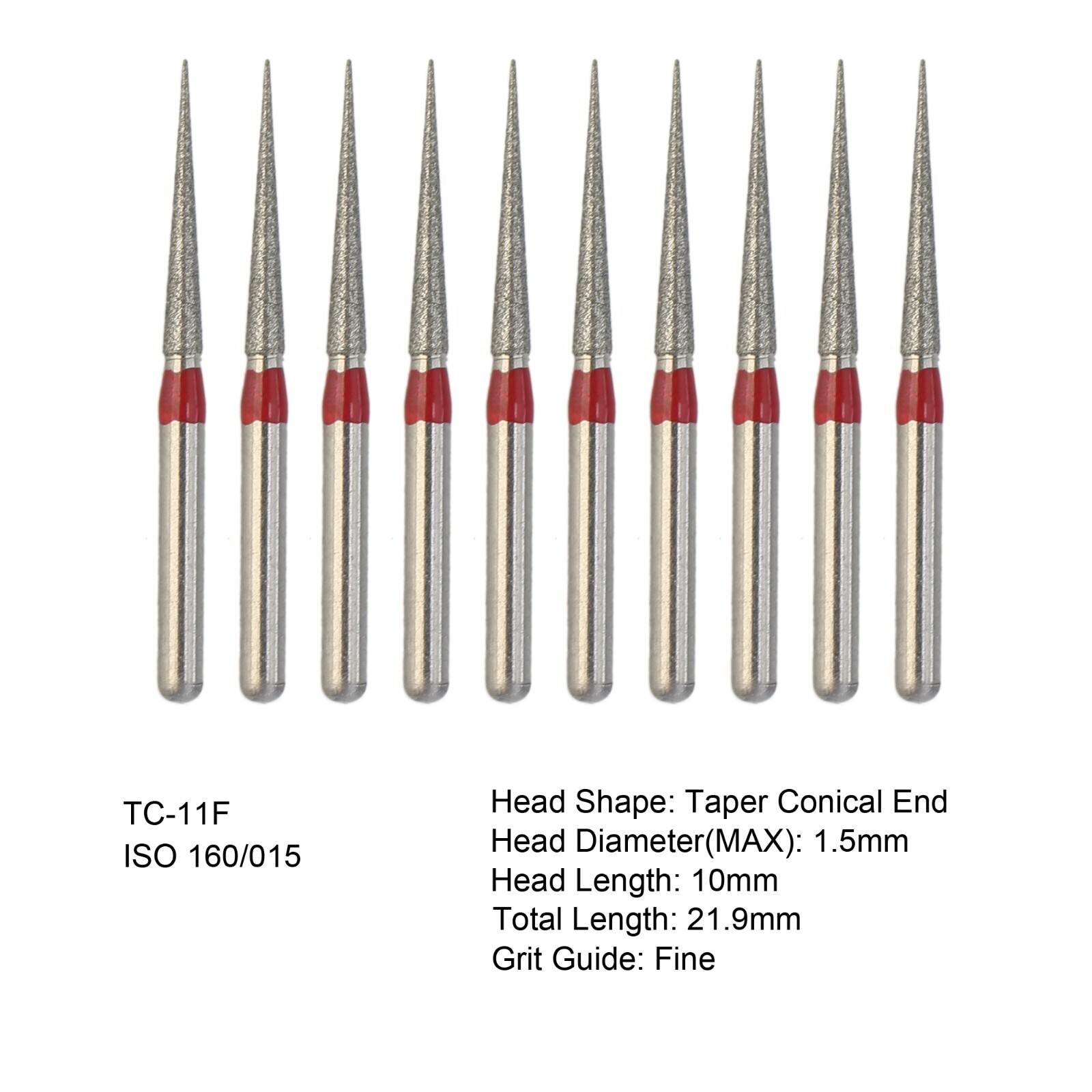 Dental Burs Diamond FG High Speed Dia Bur Taper Conical End Fine Grit ...