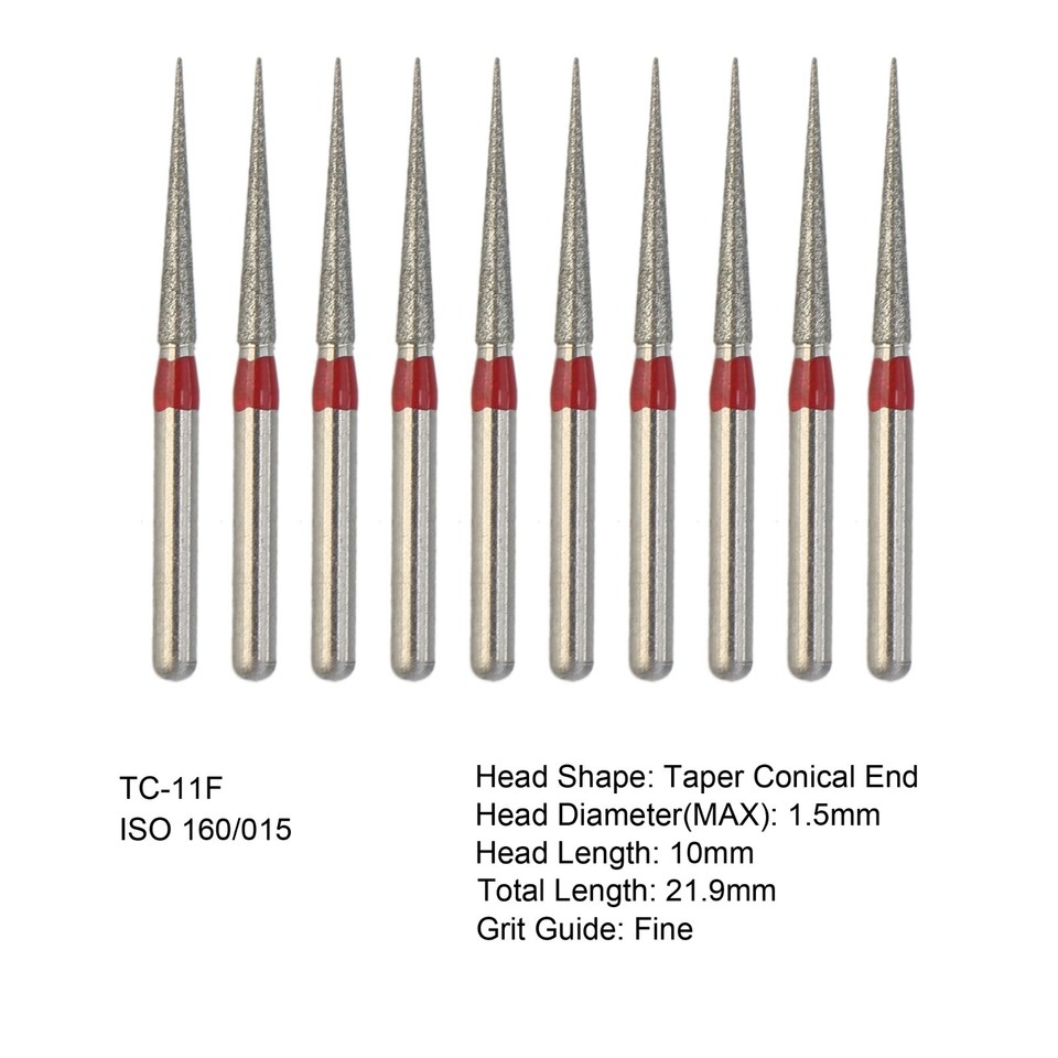 Dental Burs Diamond FG High Speed Dia Bur Taper Conical End Fine Grit ...