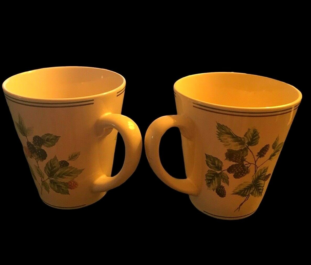 2 Sakura Oneida Coffee Mugs Cup Berry Fields Fruit Stoneware 12 oz ...