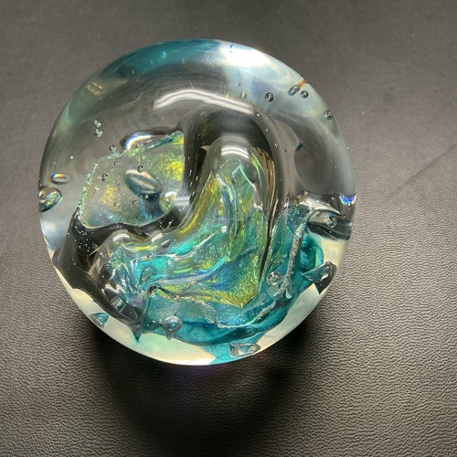 Vintage Art Glass Paperweight Handmade Artist Signed And Dated 1995 3.5 ...