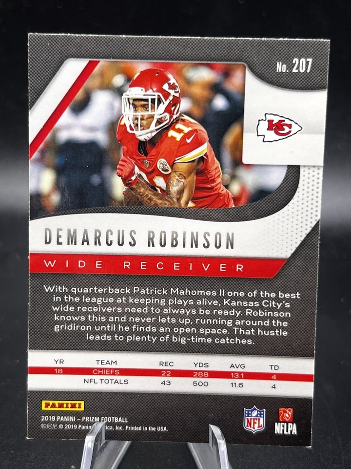 2019 Panini Prizm Base #207 Demarcus Robinson Kansas City Chiefs | eBay