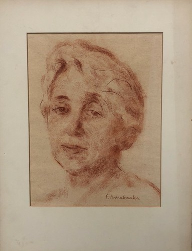 "Head of a Woman" Sanguine-Red Chalk-Drawing-Eleanor Modrakowska (1879 ...