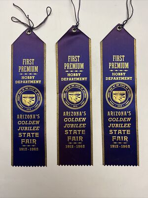 Set Of 3 1962 FIRST PREMIUM Blue Ribbon awards from the Arizona State ...