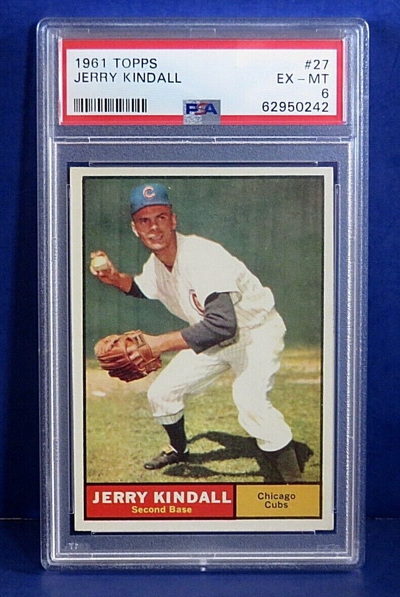 1961 TOPPS JERRY KINDALL BASEBALL CARD #27 ~ PSA 6 | eBay