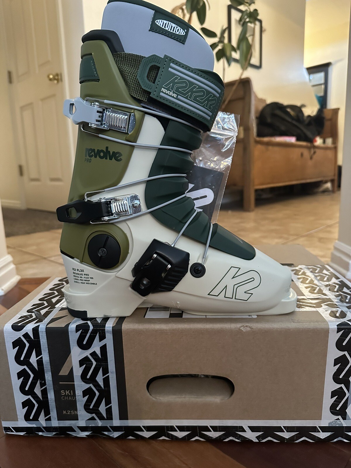 K2 FL3X Revolver Men's Ski Boots, Size 10.5 - Green/Yellow (679220) for ...
