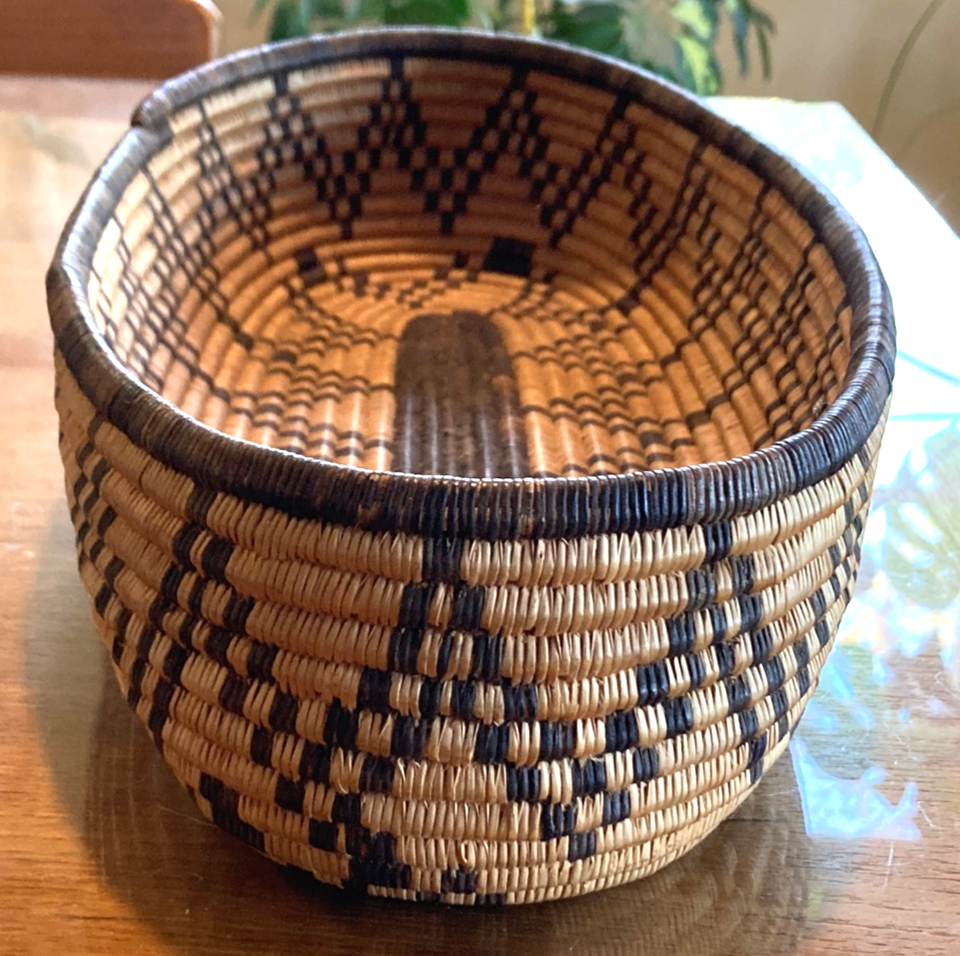 Native American Basket - Apache Handwoven Basket - Native American Coil ...