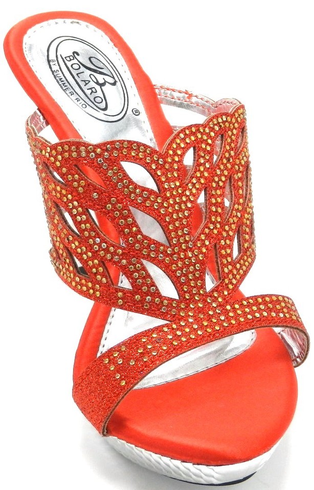 Women's Red Silver Black Killer Wedge Peep Toe Dressy Prom Sandal Shoes ...