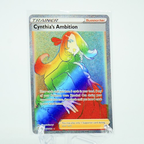 Pokemon TCG CYNTHIA'S AMBITION RAINBOW SECRET RARE Brilliant Stars 178/ ...