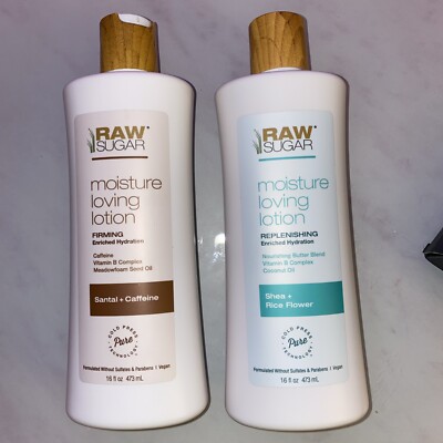 Raw Sugar Moisture Loving Firming Lotion Santal/Caffeine & Shea/Rice ...