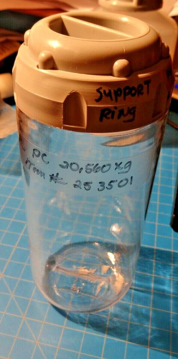 Sorvall Centrifuge bottle 500ml 253501 W/ support-ring # 255241 sample ...