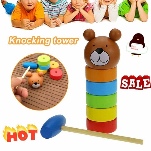 Wooden Toys Puzzle Kids Rainbow Stack Towers Game Science and Education ...