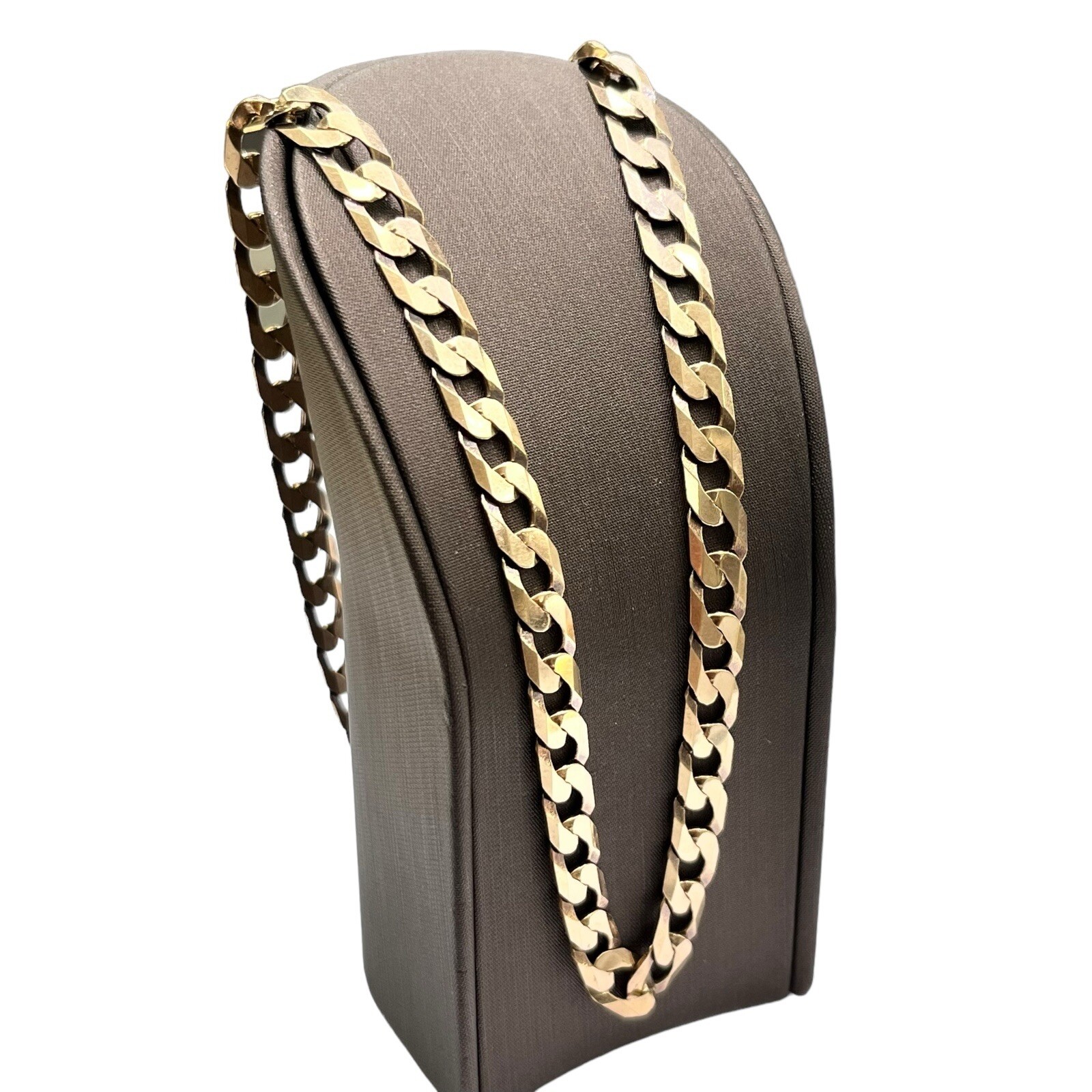 9ct 9K Yellow Gold Italian Flat Curb Link Chain Necklace 36.72 Grams ...