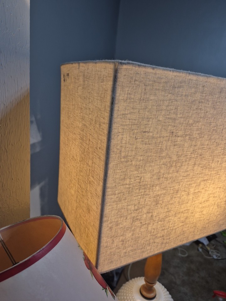 quare Table Lamp Rectangle Shade, Lampshade Nice Rare | eBay