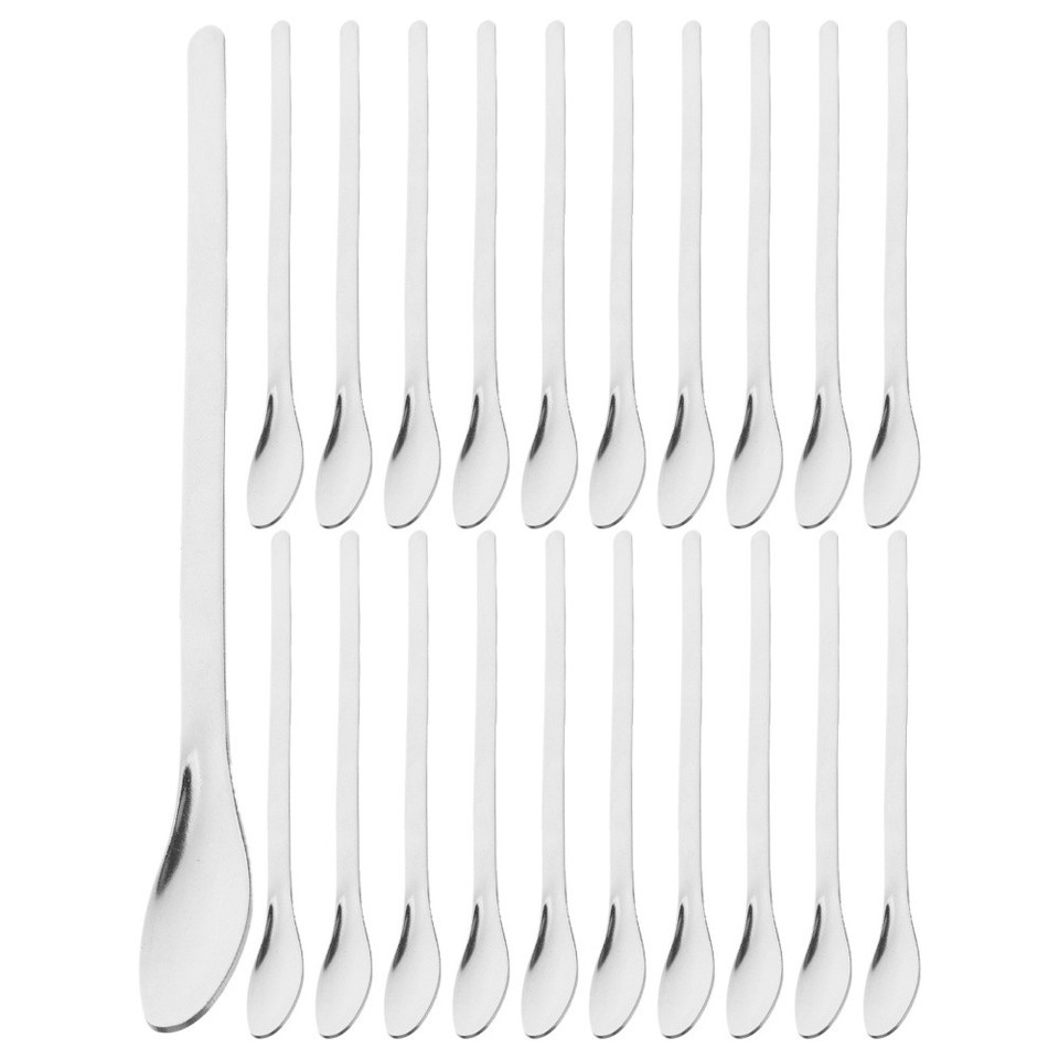 24 Pcs Ice Tea Spoon Stainless Steel Stir Paddle Mini Metal Spatula | eBay