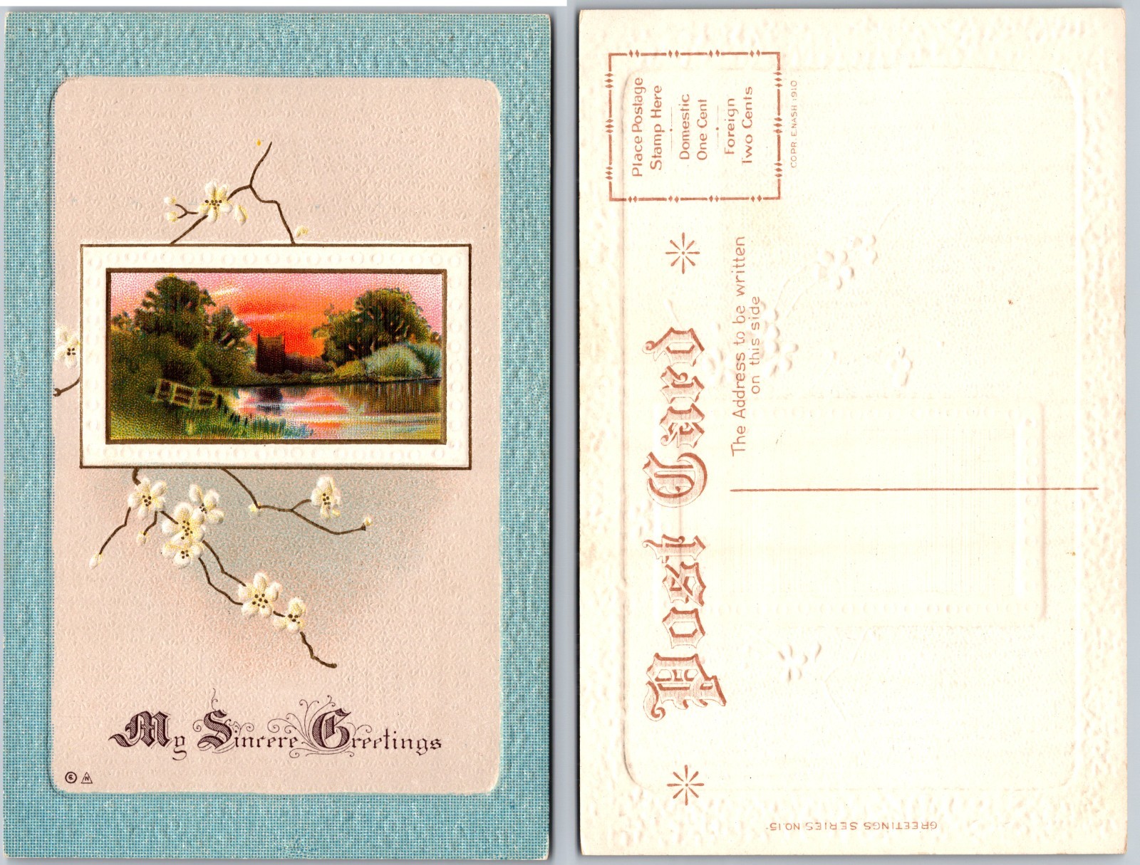 Sunset Bridge River Scene Postcard | eBay UK