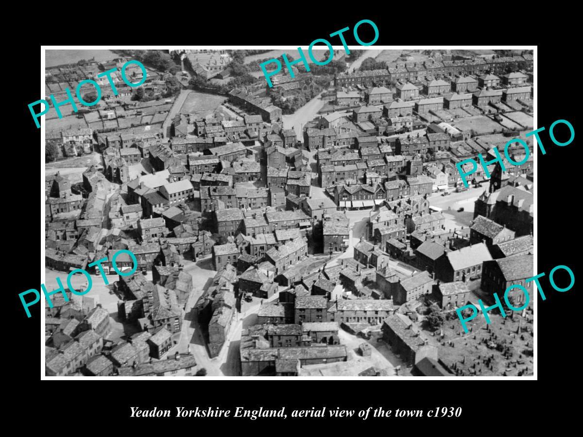 OLD LARGE HISTORIC PHOTO OF YEADON YORKSHIRE ENGLAND TOWN AERIAL VIEW ...
