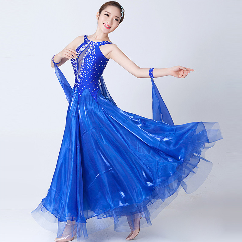 Latin Ballroom Dance Dress Modern Salsa Waltz Standard Long Dress#N067 ...