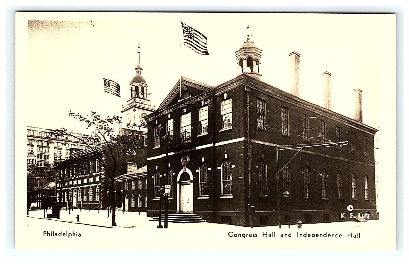 Philadelphia Penn Congress Hall and Independence Hall Vintage Rppc 0180 ...