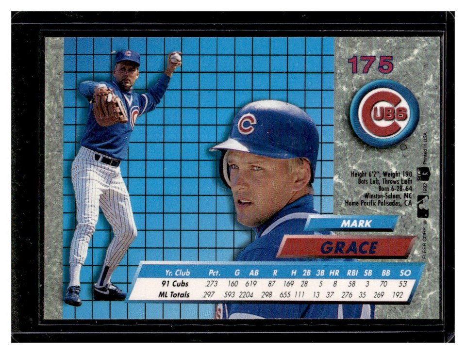 1992 Ultra #175 Mark Grace | eBay