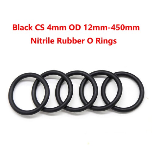Black CS 4mm OD 12mm-450mm Nitrile Rubber O Rings NBR Oil Resistant ...