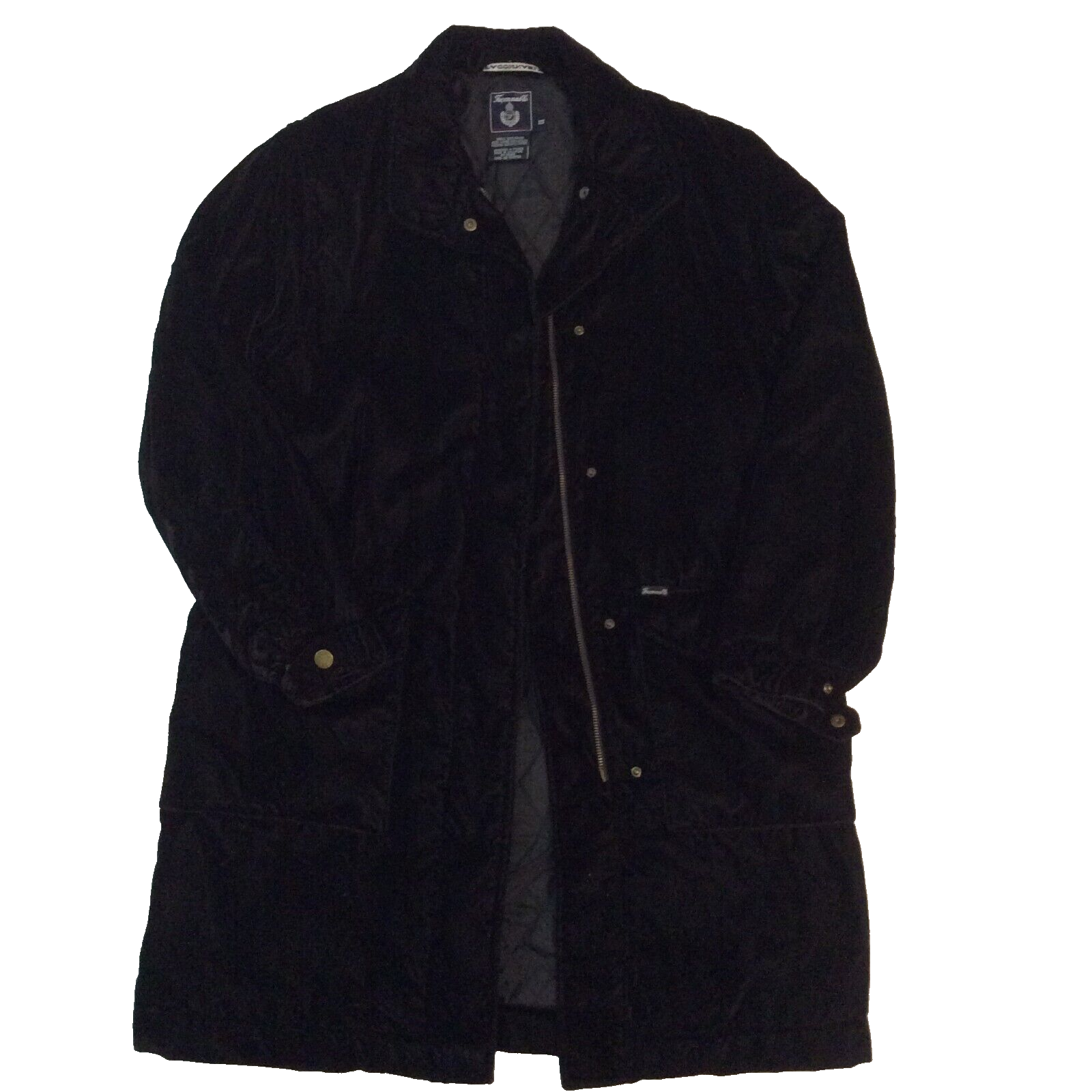 Faconnable Coat Men's XS Black Overcoat Casual Logo Button and Zip ...