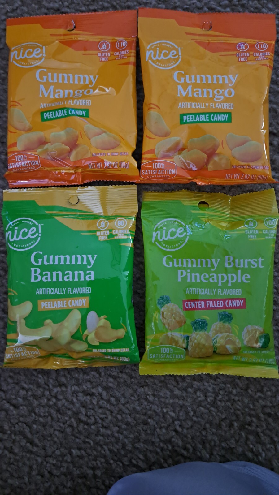 Nice! Candy 2X Gummy Mango Peelable 1X Banana Peelable Gummy, 1x ...