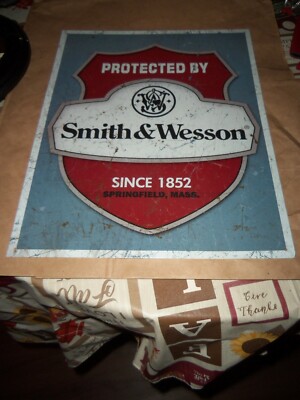 Smith And Wesson Protected Metal Tin Sign Officially Licensed #1682 ...