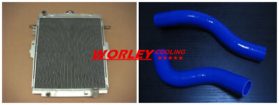 Aluminum Radiator + blue hose for Landcruiser HDJ78 HDJ79 HZJ78 HZJ79 ...