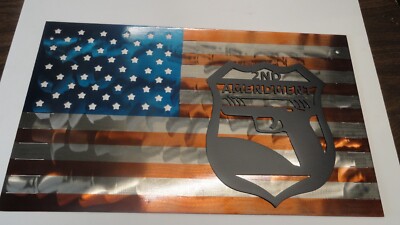 American flag tin metal sign USA 2nd amendment wall art powder coated ...