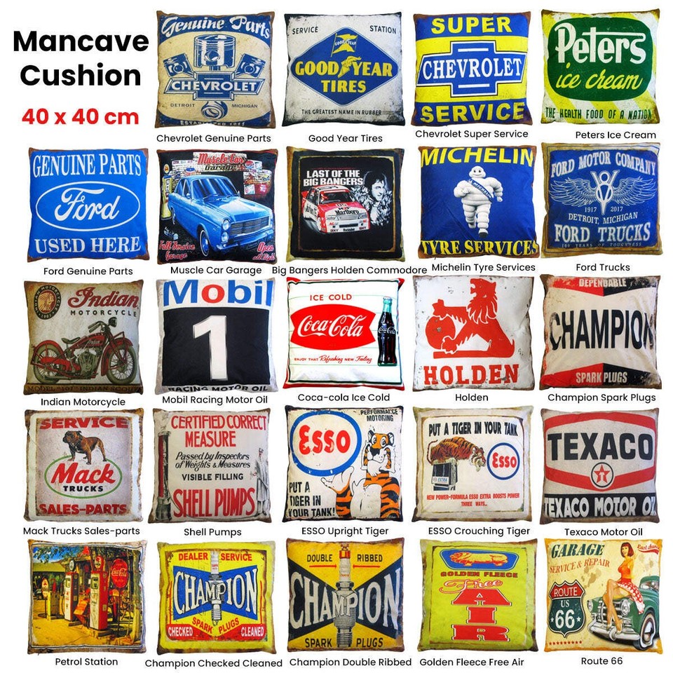 NNEDSZ Mancave Retro Cushion Texaco Motor Oil 40 x 40 cm | eBay Australia