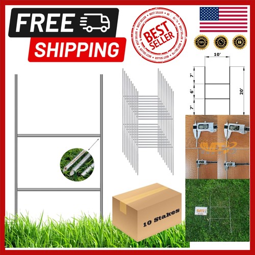 10 Count 20x10 Inch H Frame Stakes - Ideal for 4mm & 5mm Corrugated ...