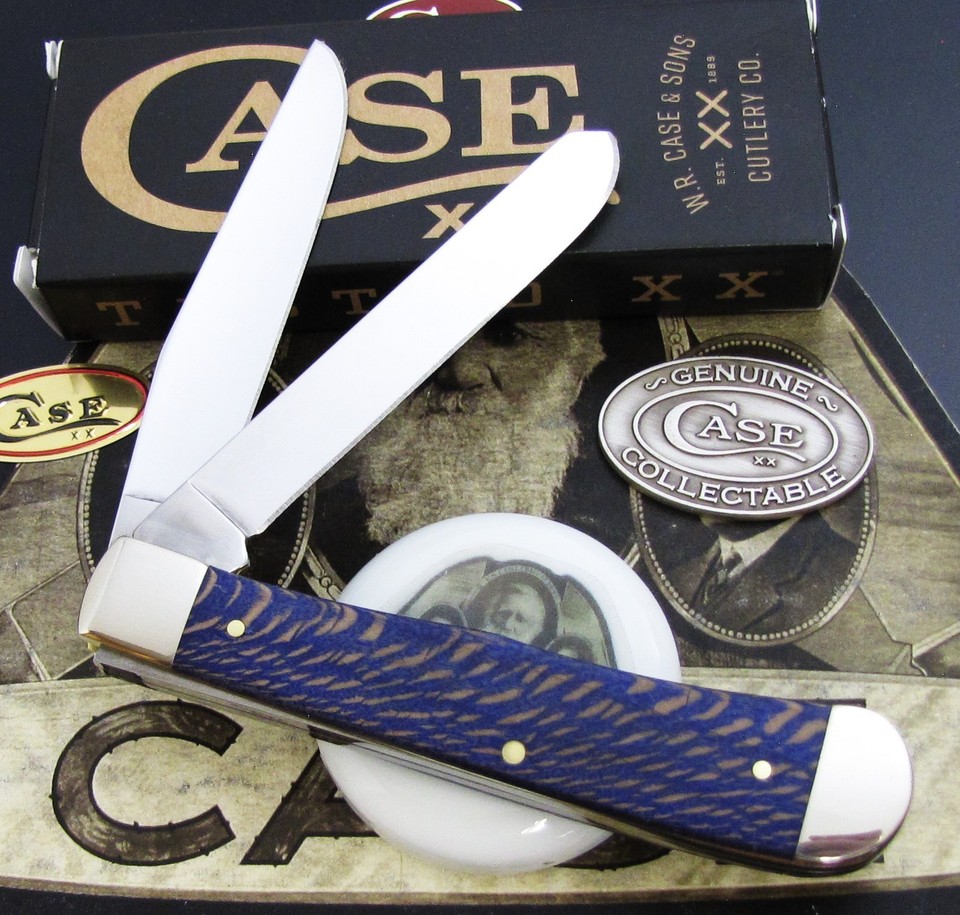 Case XX Trapper Knife 2025 Great BLUE SYCAMORE Handles EXACT KNIFE SHOWN MIB! NR | eBay