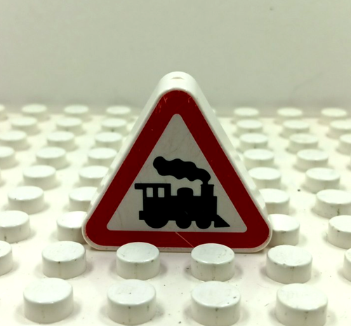 Lego Duplo Item Printed Brick Railroad Train Crossing Sign | eBay