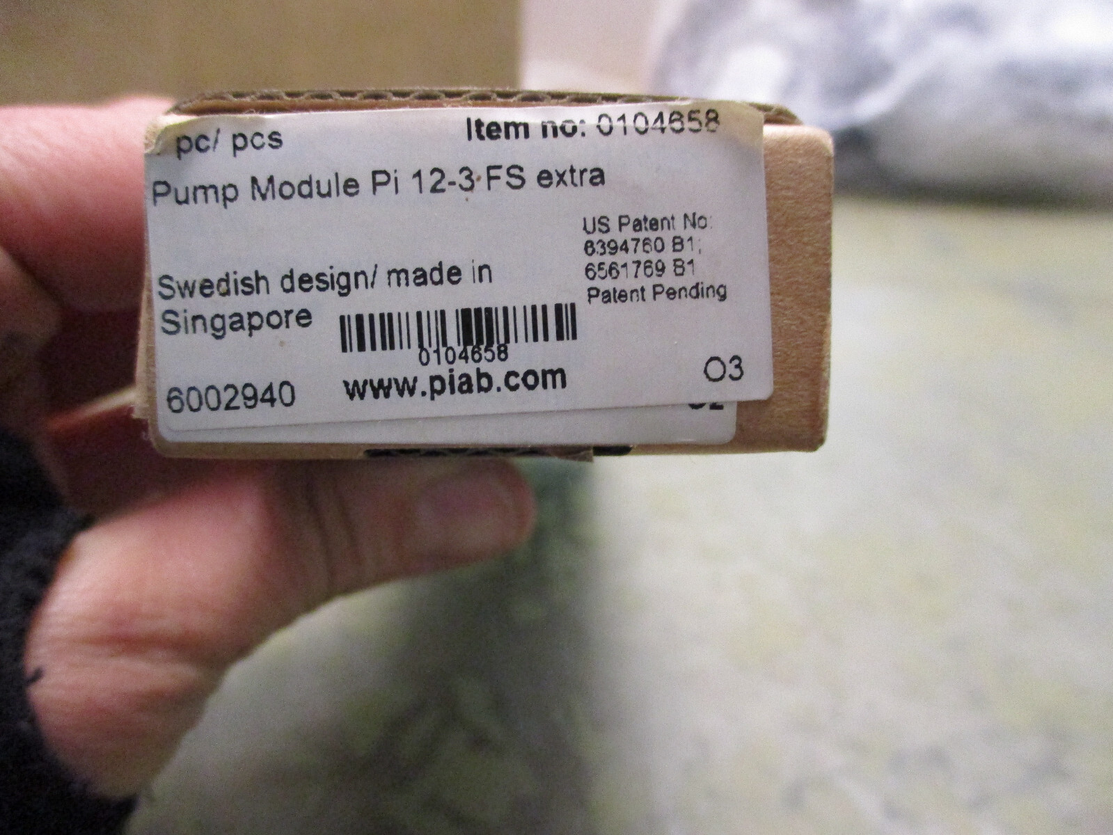 piab pi12-3fs vacuum ejector coax mini pump module 4*G-16.5 for sale ...