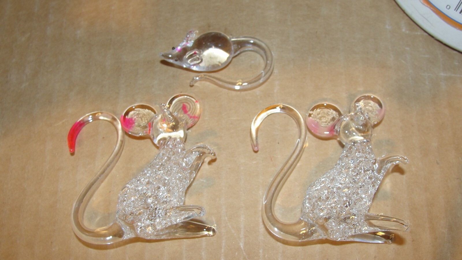 (3) SMALL BLOWN / SPUN GLASS MICE FIGURINES | eBay