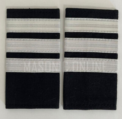Pilot Captain,Silver Strips Epaulettes,Pilot Airline,Merchant Marine 3 ...