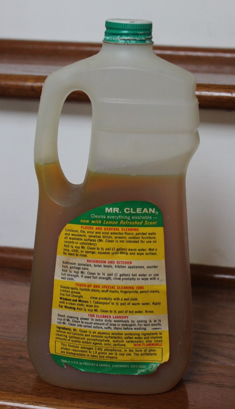 Vintage Mr. Clean Lemon Refreshed All Purpose Cleaner Plastic Container ...