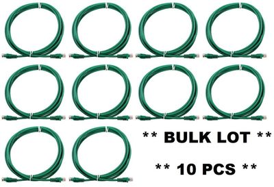 10 x pcs 3m GREEN Network Cable UTP LAN Cat5/Cat5e Computer Patch Lead ...