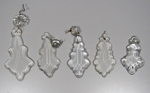 5 Quality Assorted Vintage Pendalogue Lead Crystal Prism Chandelier ...