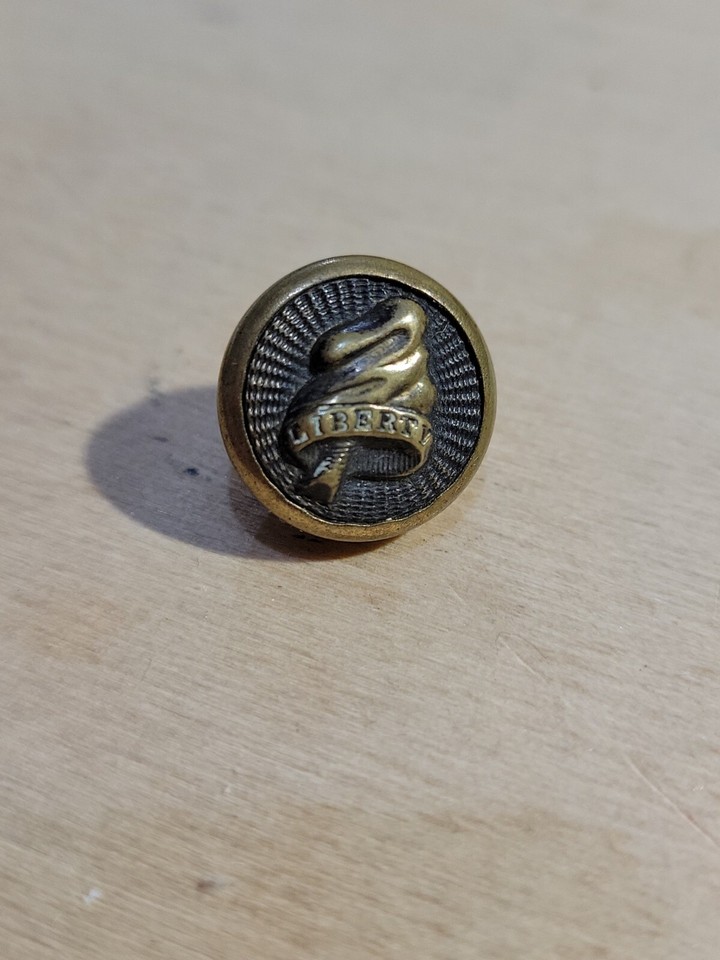 Rare Antique Button, 1800's, Cap "LIBERTY", Round Back, 16mm, Albert ...