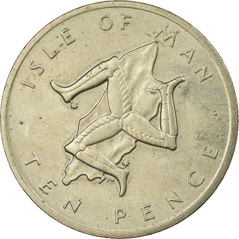 Manx Coin Isle of Man 10 Pence | Queen Elizabeth II | Triskelion | 1976 ...