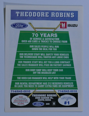 Theodore Robins Ford Costa Mesa California Regional VTG 1991 Original ...
