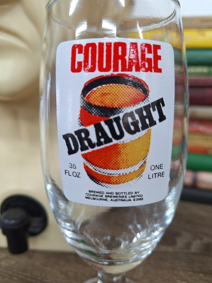 VINTAGE Courage Draught Stemmed Beer Glass | eBay