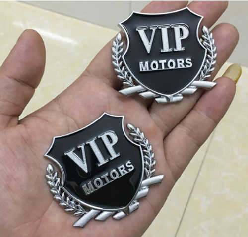2pcs Metal VIP MOTORS Luxury Car Trunk Side Emblems Decal Sticker ...